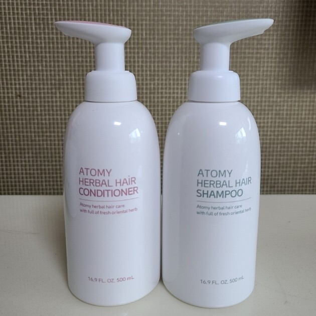 ATOMY Herbal Hair Shampoo 500ml + Conditioner 500ml Set Nourishing Hair ...