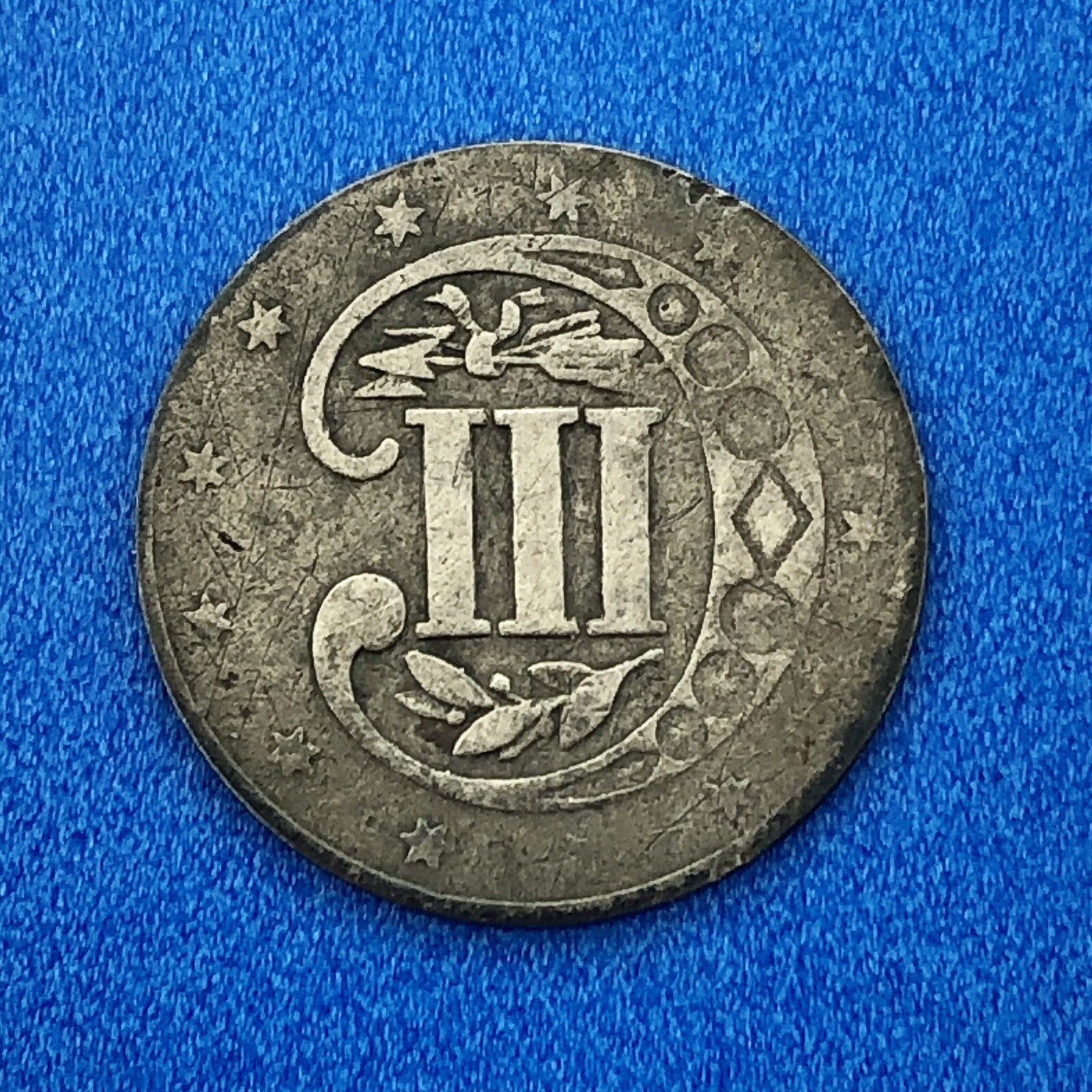 1857 P 3 Cent Silver Three Cent Piece Trime Better Key Philadelphia ...