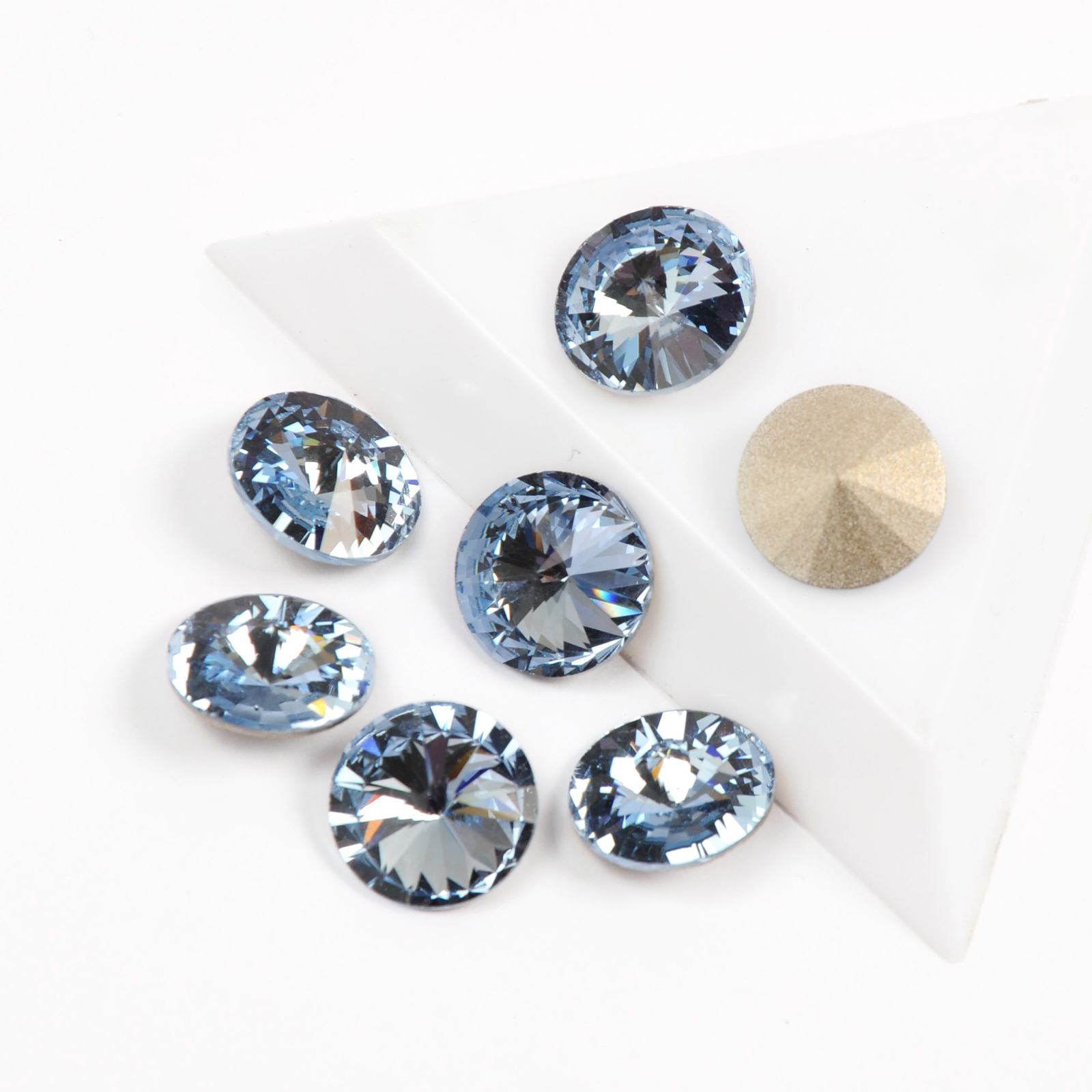 Light Sapphire Rivoli Glass Stones Point Back Strass Sewing Crystal ...