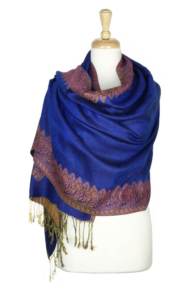US-SELLER New Reversible Border Paisley Pash, Scarf Shawl Wrap Elegant ...