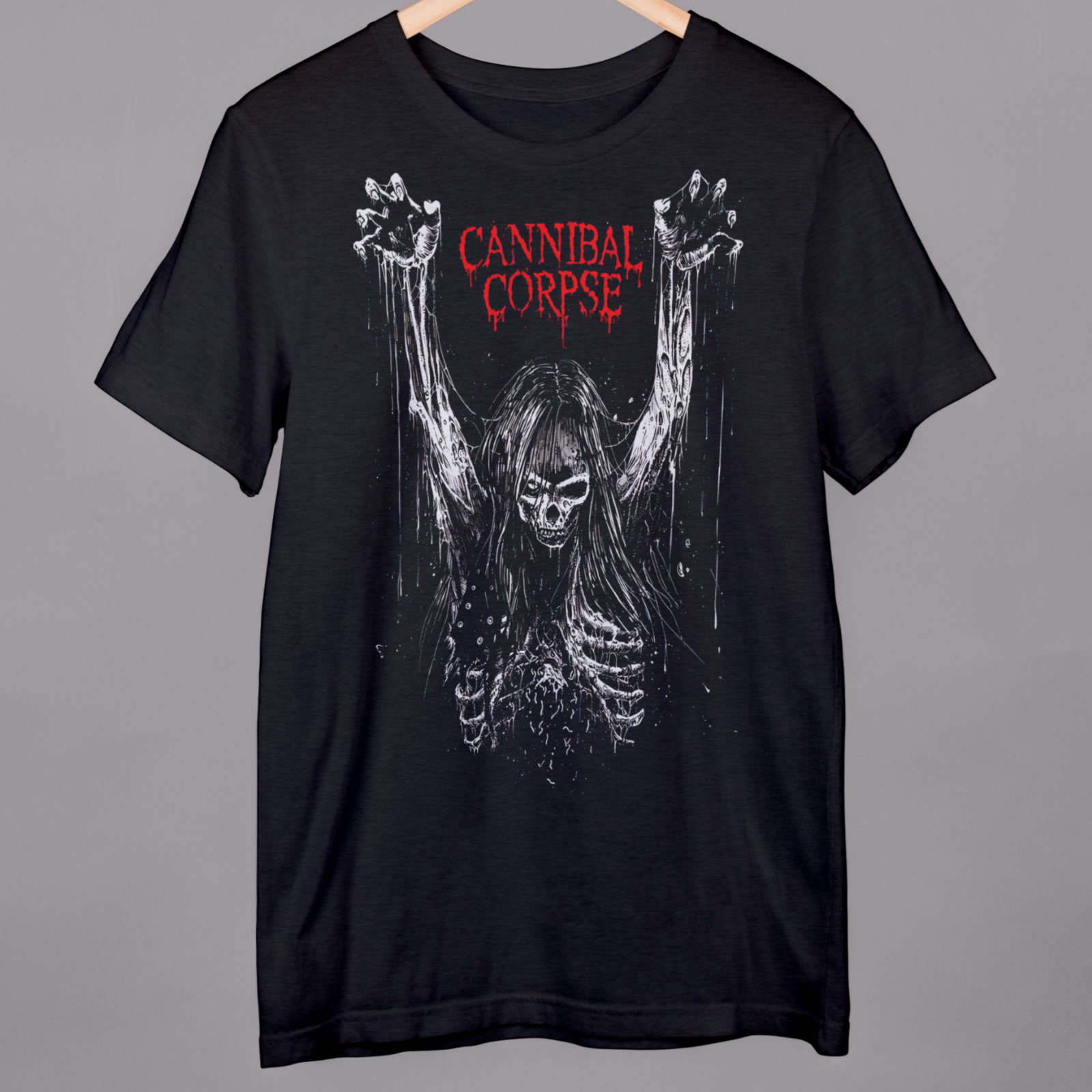 Cannibal Corpse Zombie T-shirt Death Metal Tee Men's 100% Cotton Black ...