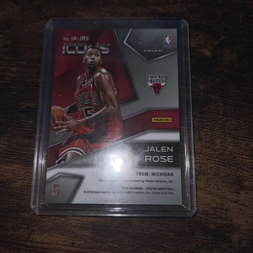 Jalen Rose Autographed Spectra Card #5 Chicago Bulls 2018-19 Sports ...