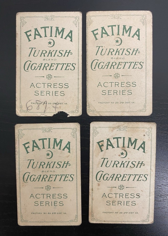 1910 T27 Fatima Actress Tobacco Card Lot x4! Violet Dale, Flora Zabelle ...
