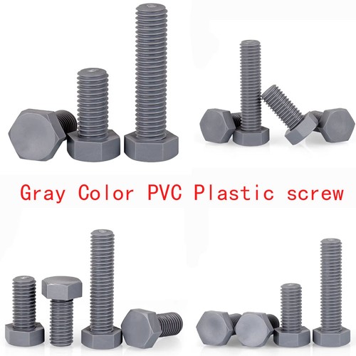 M3 M4 Gray Color PVC Plastic Hex Head Screws outer hexagonal screw bolt ...