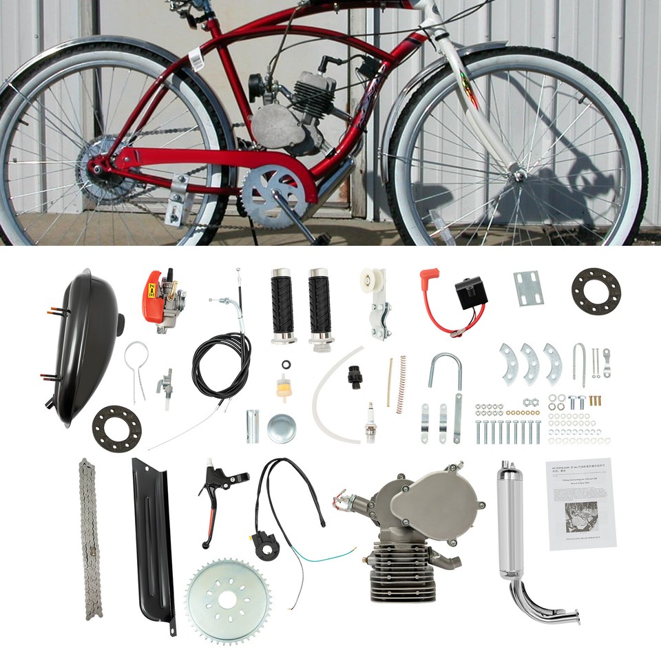 2-Stroke Complete Bicycle Gasoline Engine Motor, Kit Motorized Bike Kit ...