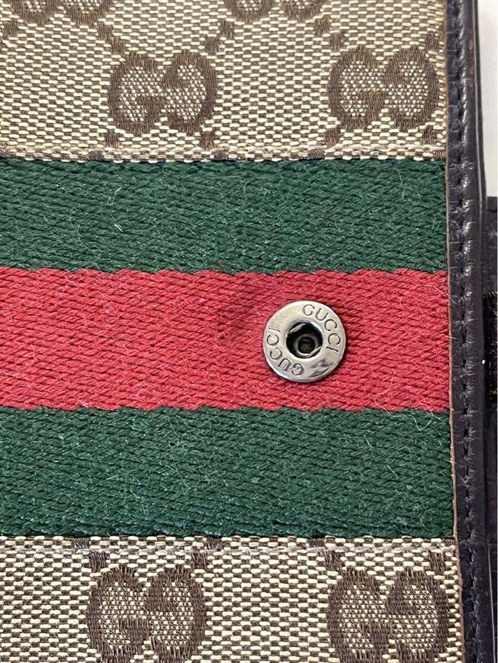 Gucci Vintage Agenda Notebook Cover Sherry Line GG Monogram Canvas ...