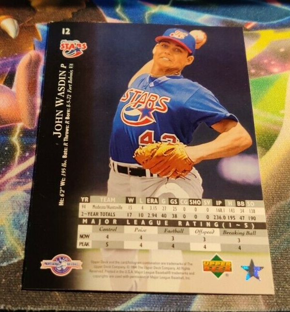 1994 Upper Deck Top Prospect JOHN WASDIN Oakland Athletics #12 Future ...