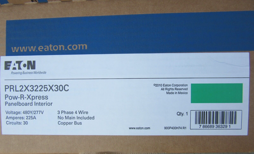 Eaton PRL2X3225X30C Panelboard Interior 3-Ph, 225A, 30 Circuit, 480Y ...