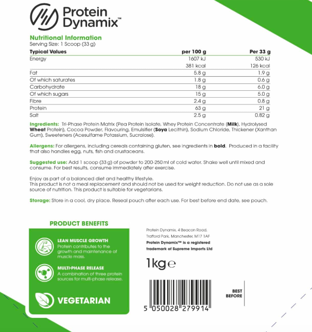 Protein Dynamix 3XP Protein 1kg (Banana, Choc Hazelnut, Salted Caramel ...
