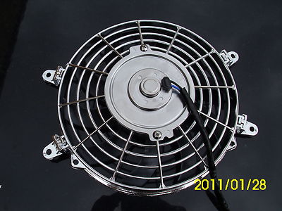 Chrome Thermo Fan Electric Fan 9" silver motor free mount kit | eBay