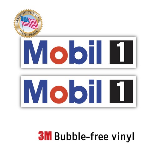 2X MOBIL 1 RACING OIL GAS RACING DECAL 3M STICKER MADE IN USA WINDOW ...