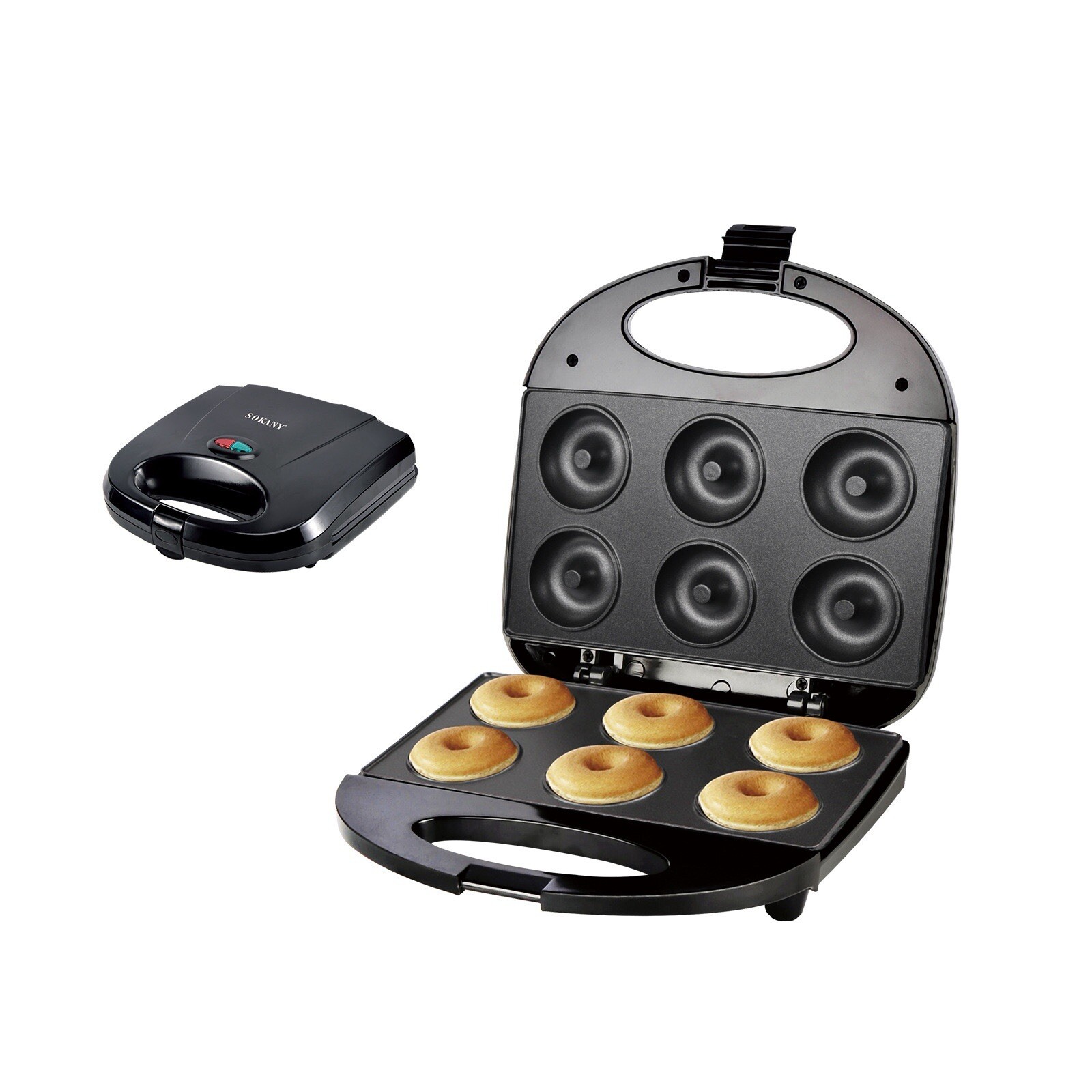 New Donuts Maker Mini Donut Maker Bake 6 Mini Doughnuts Eletric Machine ...