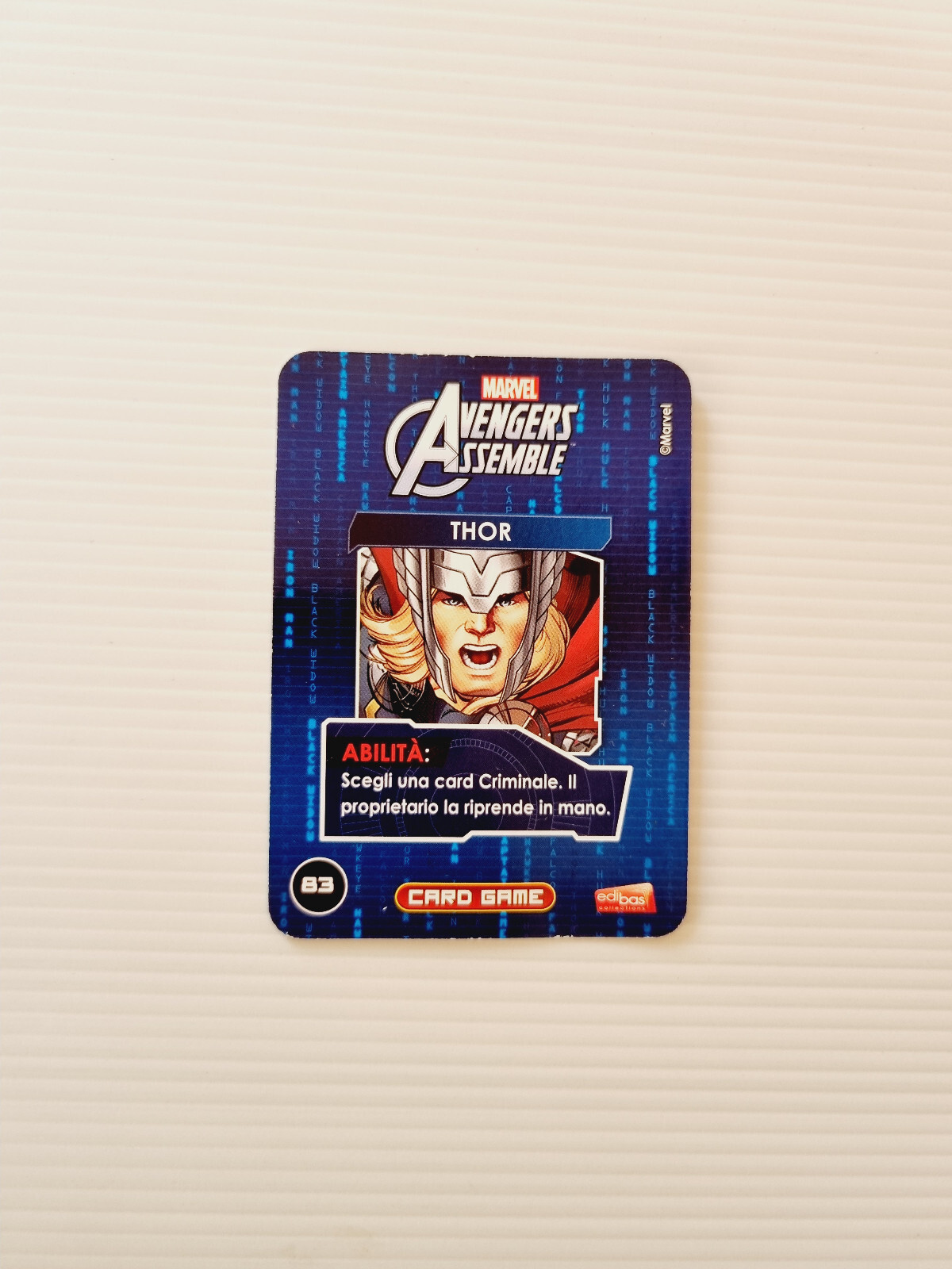 Thor Edibas Card Game N.83 Marvel Avengers Assemble Lamincards Card | eBay