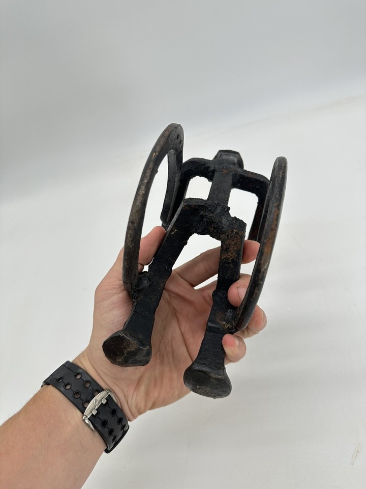 Vintage 70s Cast Iron Horseshoe & Rail Road Spike Wheelchair Welded ...