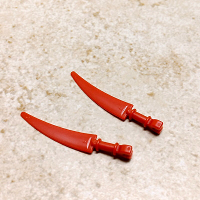 LEGO Rust Sword Unique Color with Clip SCYTHE Curved Bladed Lot of 2 ...