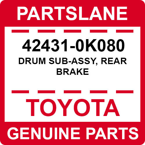 42431-0K080 Toyota OEM Genuine DRUM SUB-ASSY, REAR BRAKE | eBay.de