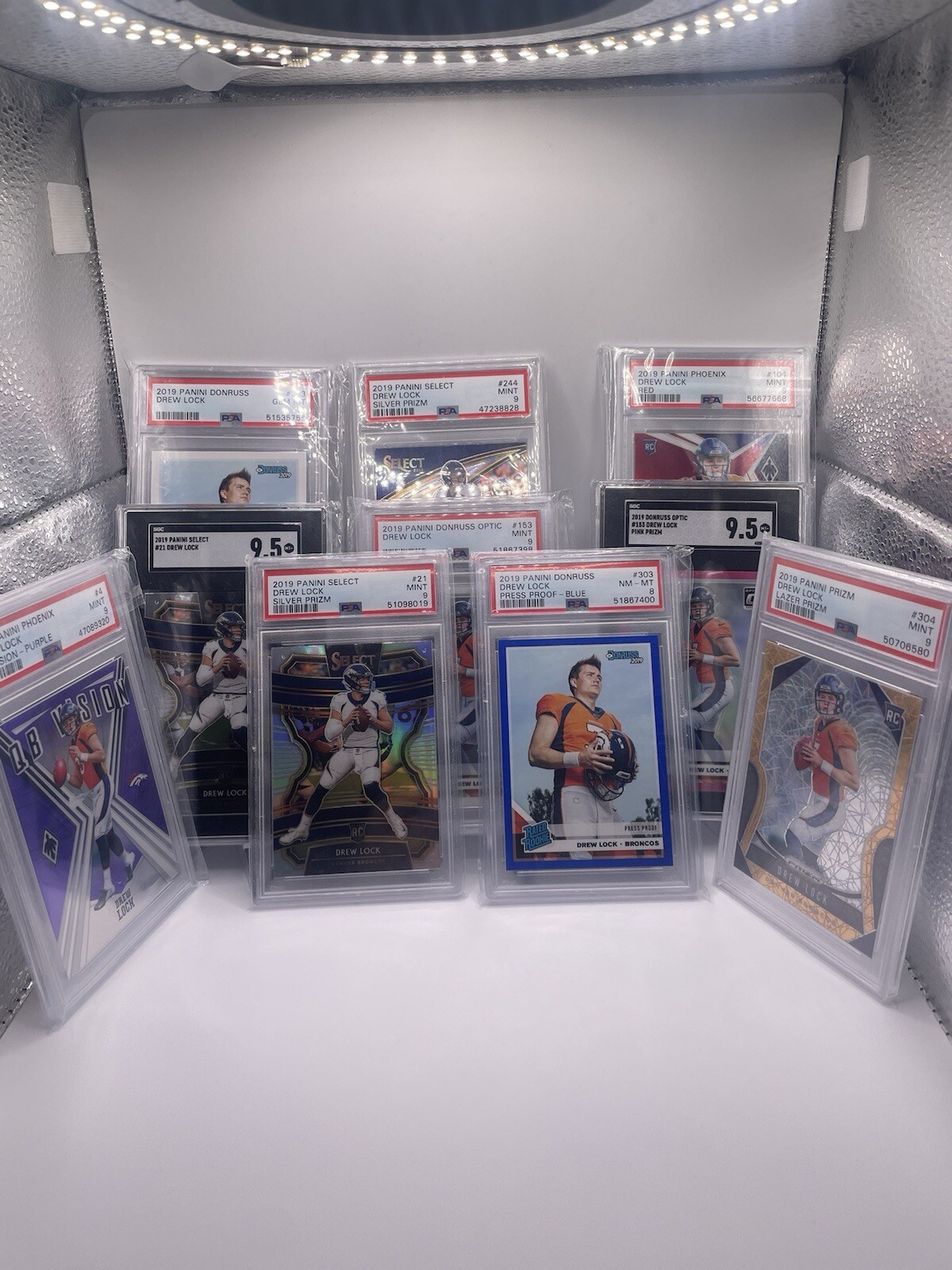 (lot Of 10 slabs & 10 Singles)Panini Drew Lock GRADED & SINGLES LOT OF ...
