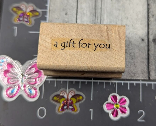 Mostly Hearts A Gift For You Lowercase Print Rubber Stamp Wood #G107 | eBay