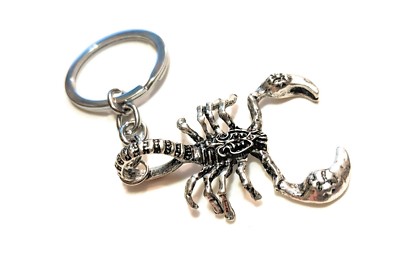 PREMIUM SCORPION keychain key chain collectible metal Silver black ...