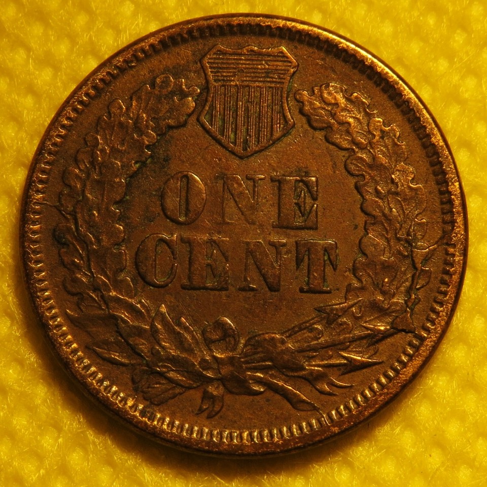 Almost Uncirculated 1866 Indian Head Cent with large die cracks on the ...