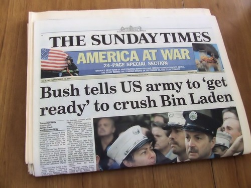 THE SUNDAY TIMES NEWSPAPER SEPT 16 2001 COMPLETE WITH 13 EXTRA ...