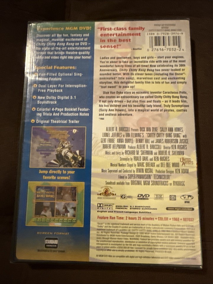 Chitty Chitty Bang Bang DVD Movie - NEW factory Sealed | eBay