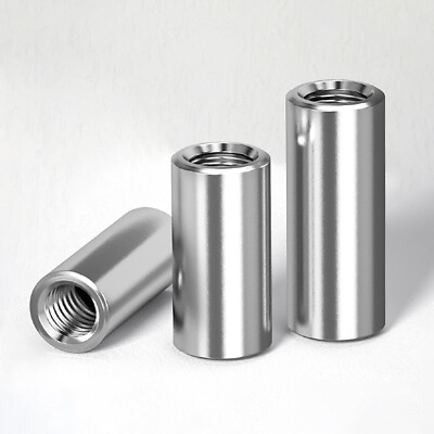 THREADED SLEEVE ROD BAR STUD ROUND CONNECTOR NUT LONG NUTS M3 M4 M5 M6 ...