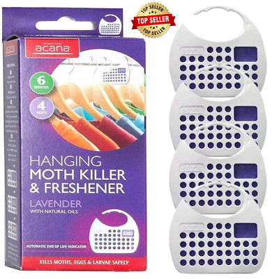 ACANA Moth Hanging Proofer Killer Repellent Freshener Fabric Lavender 4 ...