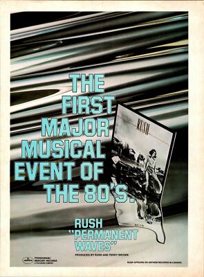 1980 VINTAGE 8X11 ALBUM PROMO COLOR PRINT AD FOR RUSH Permanent Waves | eBay