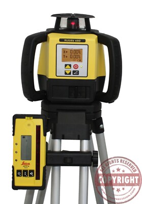 LEICA RUGBY 680 DUAL GRADE SELF-LEVELING ROTARY LASER LEVEL,TOPCON ...