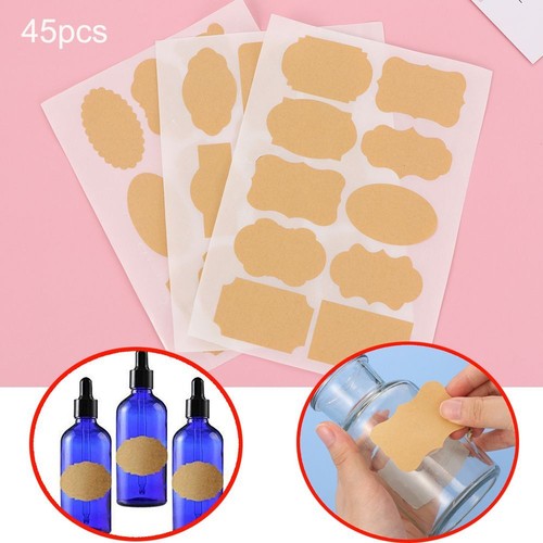 Decoration Creative Labels Stickers Kraft Paper Blank Sticky Packaging ...
