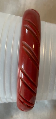 Red Bakelite Carved Bracelet tested | eBay