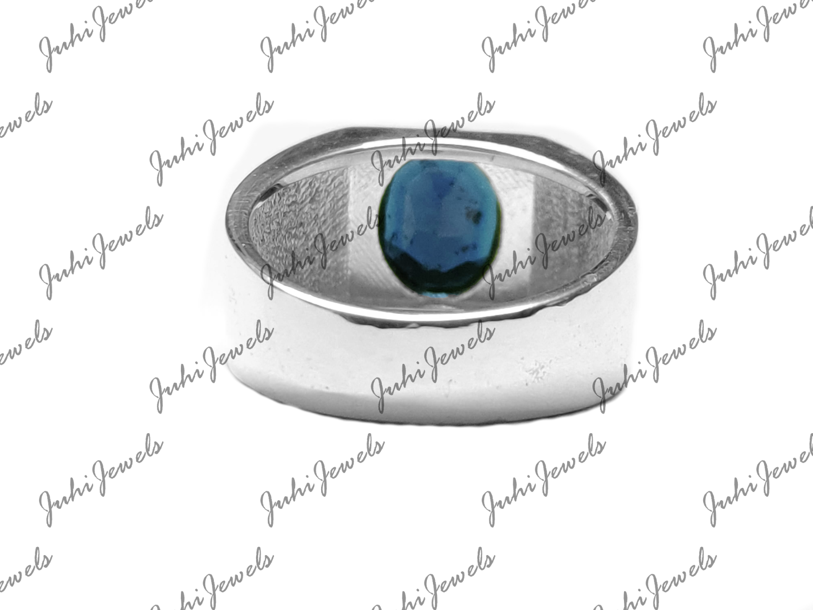 925 Silver London Topaz Band Heavy Silver Ring Mens London Blue Topaz ...