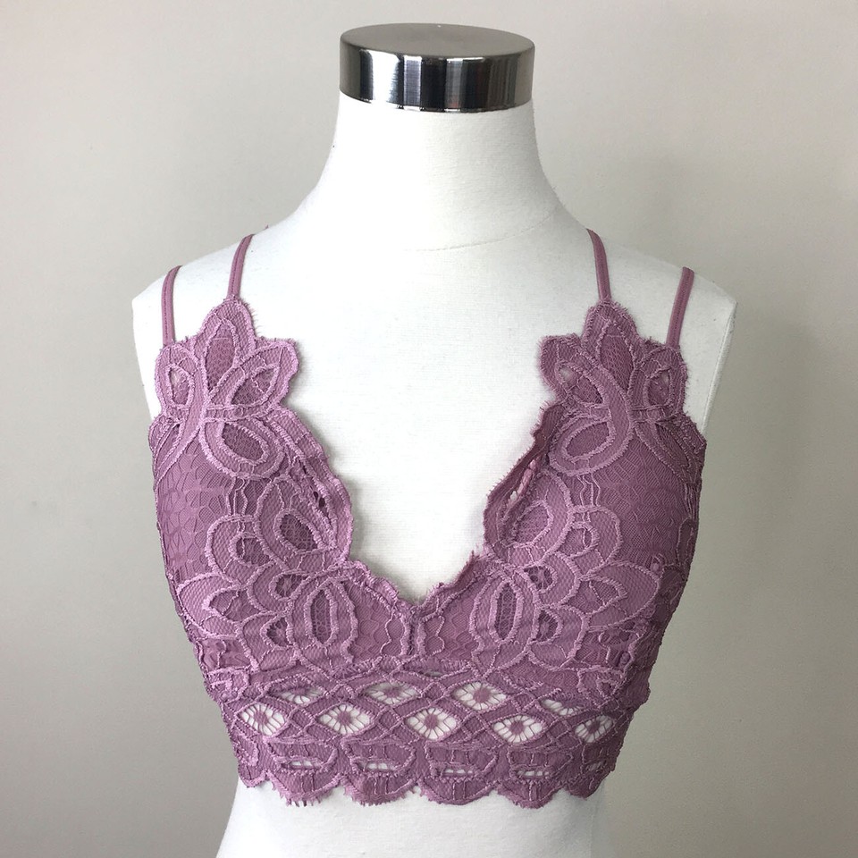 Anemone Women's Sexy Comfortable Lace Wireless Stretch Bra Bralette Top ...
