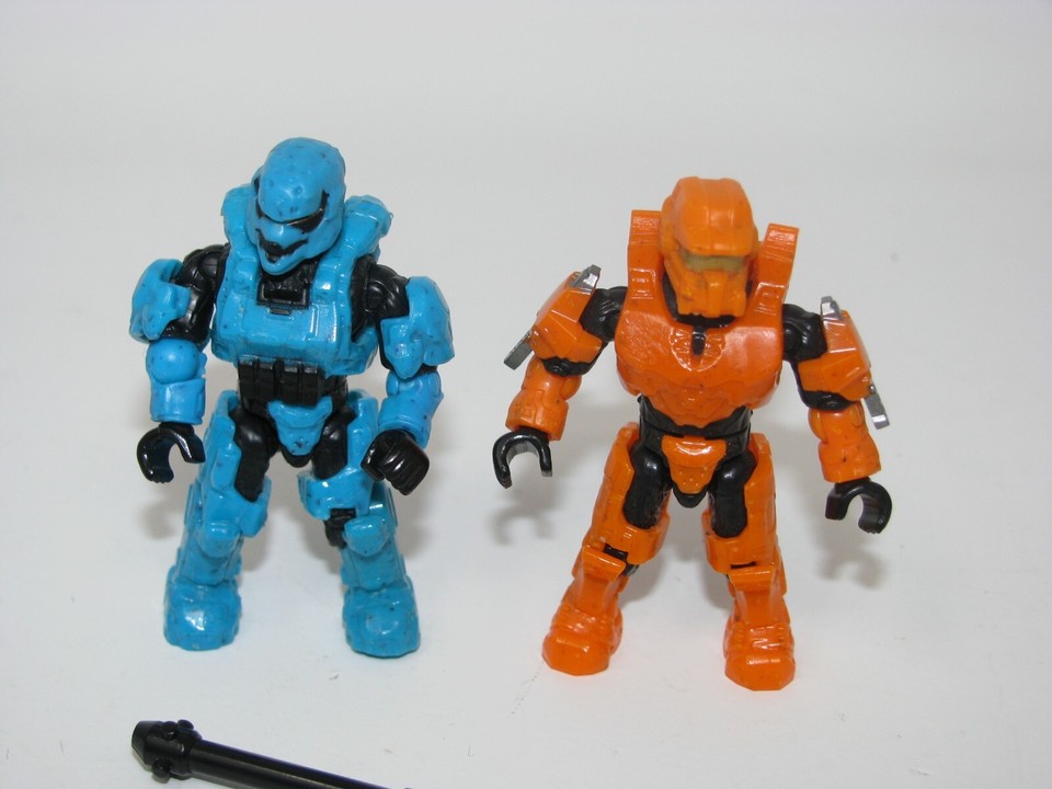 HALO MEGA BLOKS Charlie Series UNSC CYAN Spartan ORANGE CENTURION FRED ...