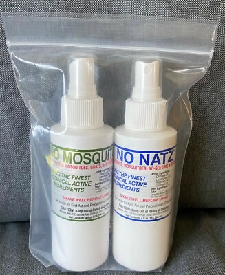 No-Natz & No-Mosquitoz All Natural, Deet FREE Combo Pack- 4 oz bottles ...