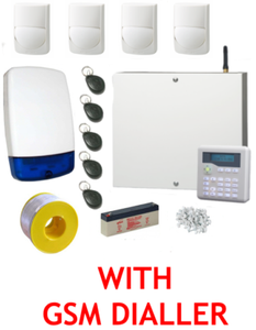 WIRED Burglar Alarm System PRO Kit LCD PROXIMITY Keypad 4 PIR & GSM SMS ...
