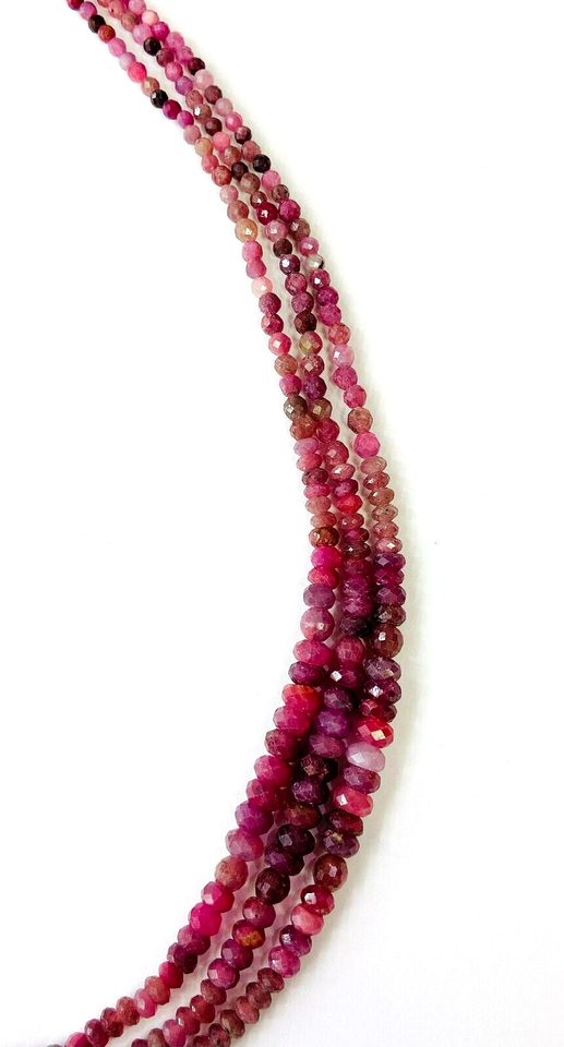 HSN Jay King Sterling Silver 3-Strand Ruby Graduated 18" Beaded Necklace | eBay
