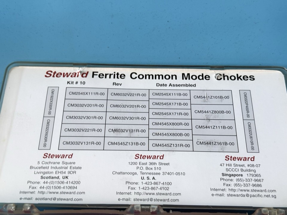 Steward Ferrite Common Mode Choke EMI Test & Design Kit #10 – Original ...
