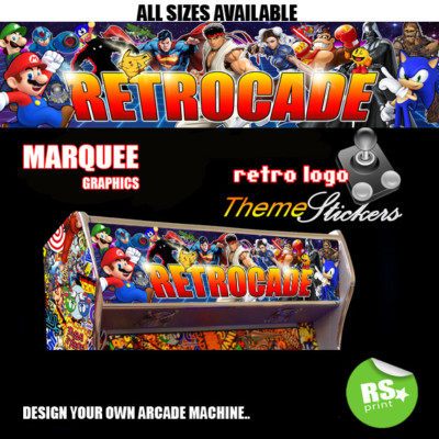 Retrocade Arcade Artwork Marquee Stickers Graphic / Laminated All Sizes ...