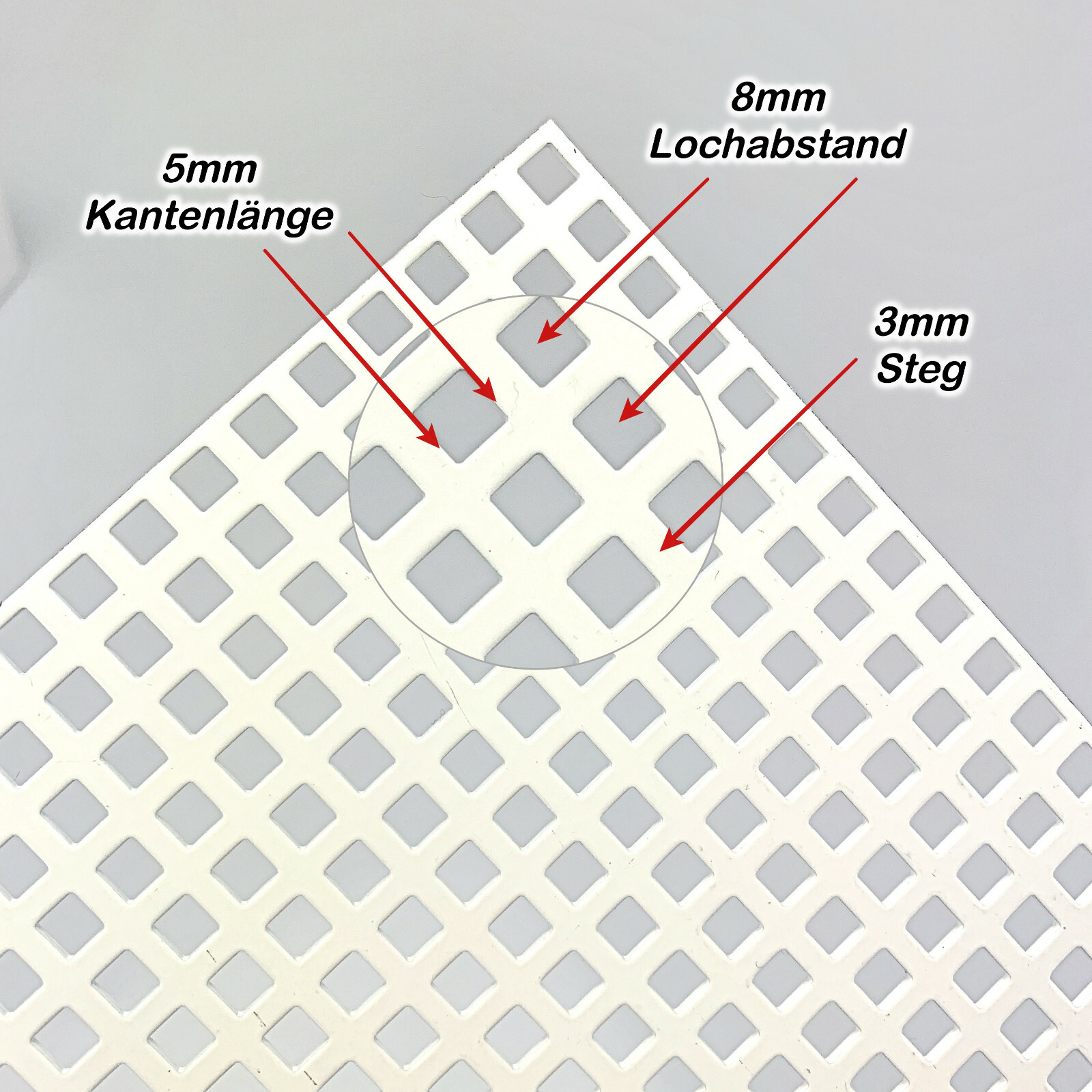 Stahl Verzinkt Lochbleche QG5-8 RV5-8 Schwarz Weiß Pulverbeschichtet ...