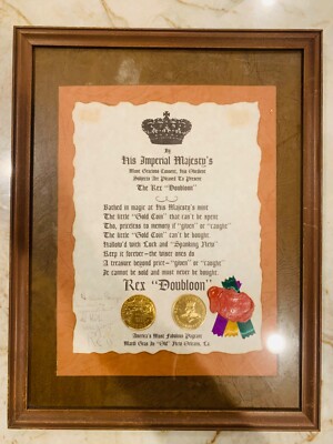 H. Alvin Sharpe Framed 1962 "Rex Doubloon" Broadside with Signed ...