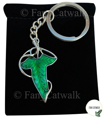 Elven Leaf Brooch KEYCHAIN KEY RING Hobbit LOTR Lord of the Rings Gift ...