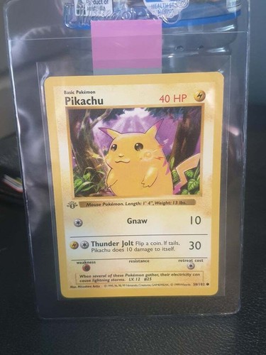 PSA Ready 1st edition Grey stamp base set Pikachu Pokemon Card Yellow ...