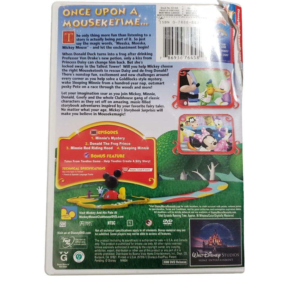 2 DVD's Disney Mickey Mouse Clubhouse Storybook Surprises & Choo Choo ...