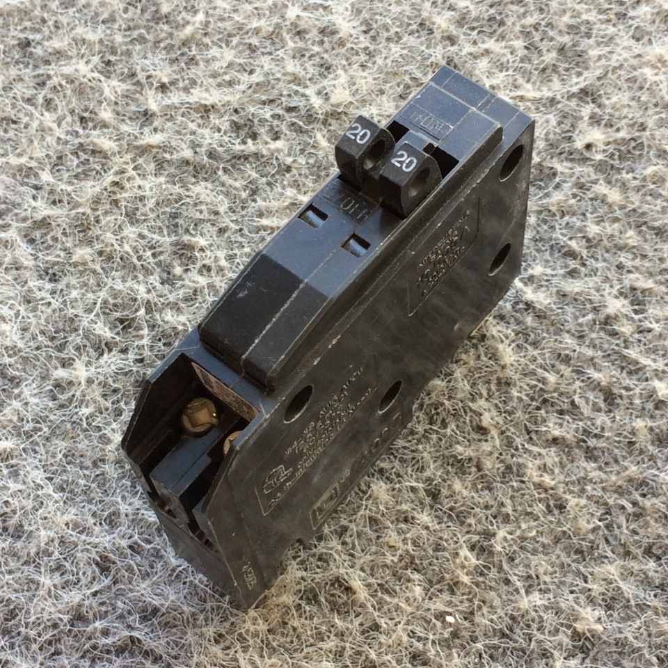 Square D QOT2020 QO2020 1 Pole Mini 20 Amp Tandem Dual Circuit Breaker ...