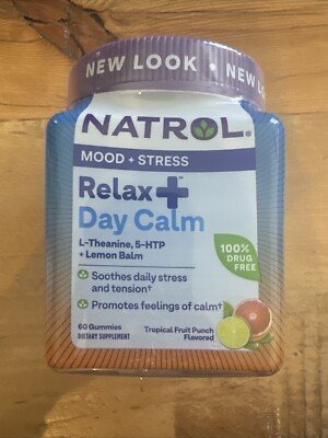 Natrol Relax+ Day Calm - Fruit Punch 60 Gummies Exp 4/2025 47469076351 ...