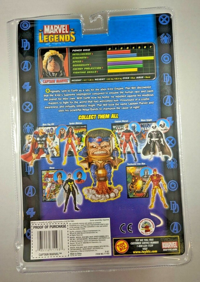 Captain Marvel - Marvel Legends Modok Series - New in Box Sealed Action ...
