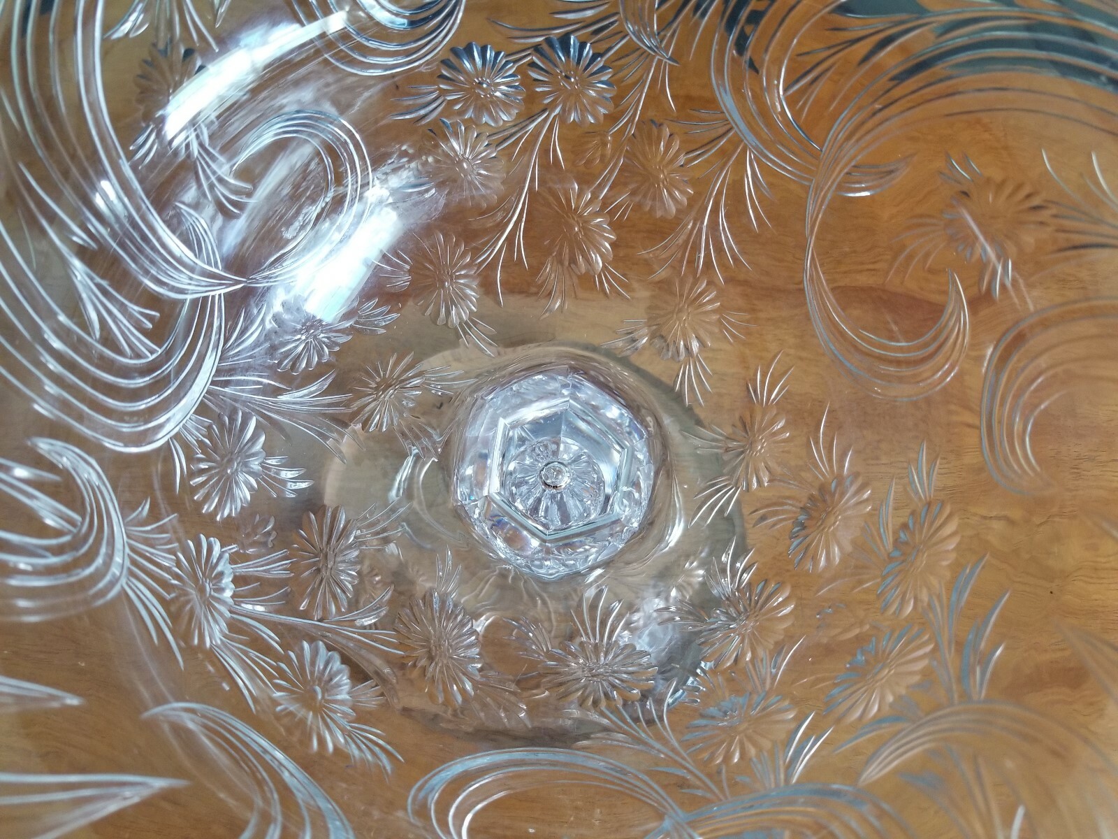 ANTIQUE ABP HAWKES INTAGLIO CUT GLASS CRYSTAL FOOTED BOWL COMPOTE 10 ...