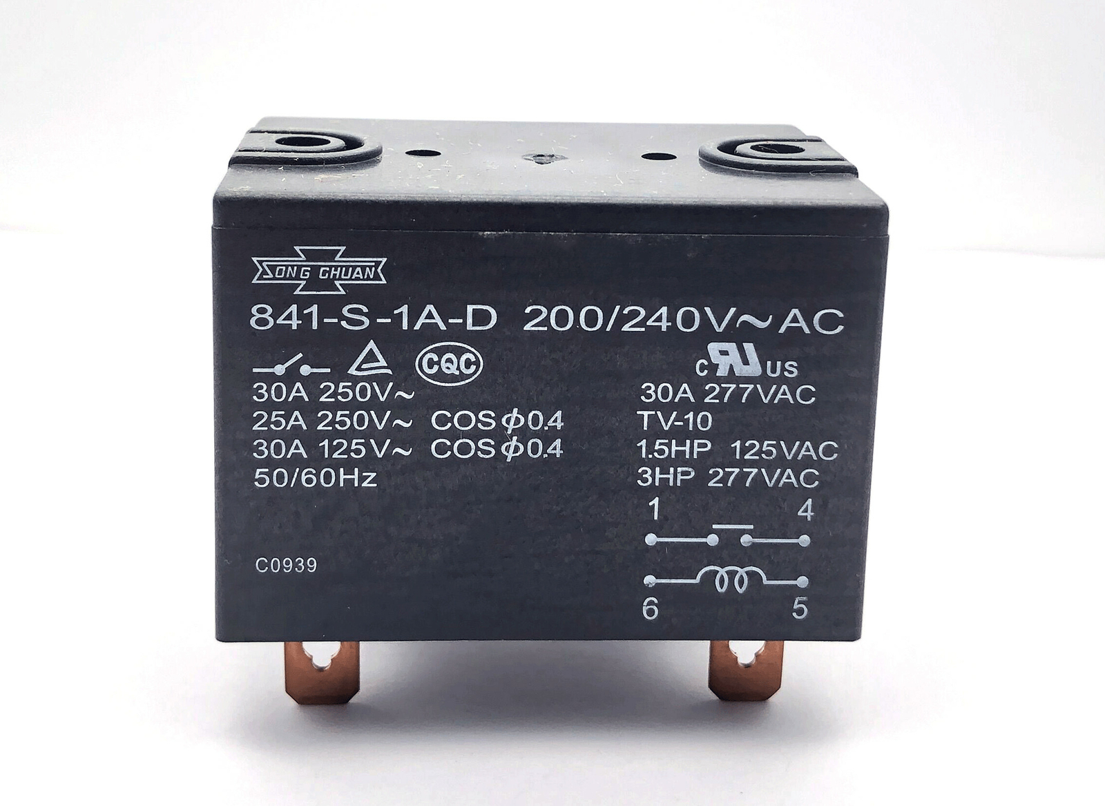 1PC Songchuan 841-S-1A-D 200-240VAC Power Relay 4 Pins 30A 277VAC | eBay